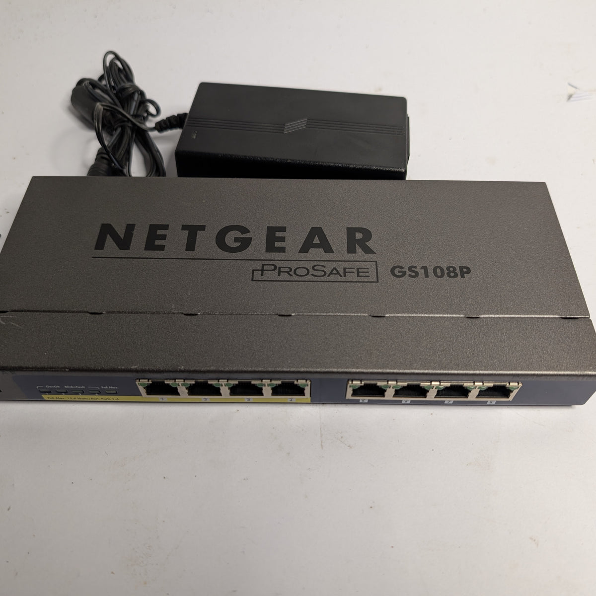 Netgear - ProSafe 8 Port Switch w/4 port PoE - GS108P - Used – Big ...