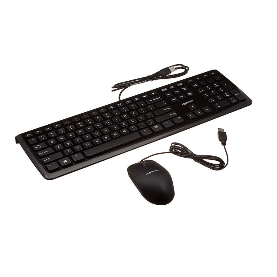 Amazon Basics - USB Wired Computer Keyboard and Mouse - New – Big ...